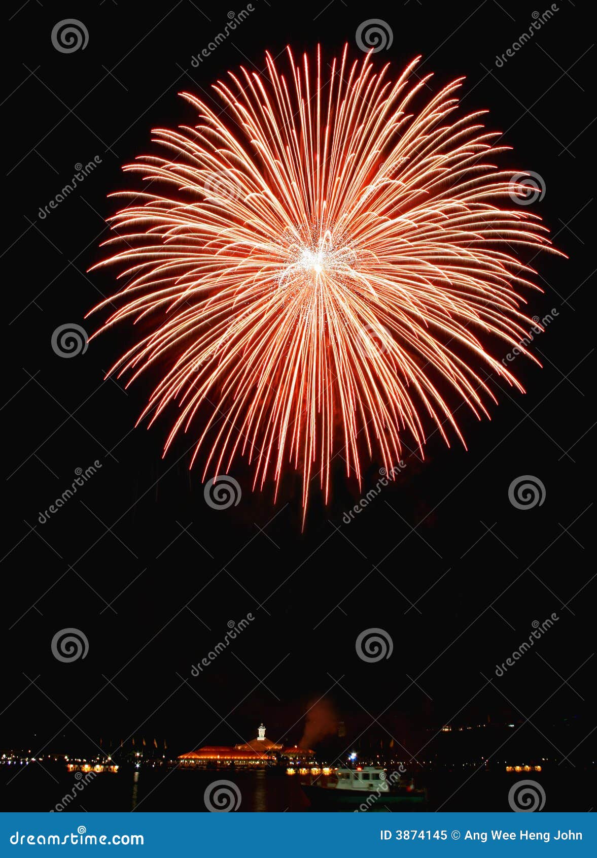 Fireworks stock image. Image of year, party, sentosa, fireworks - 3874145