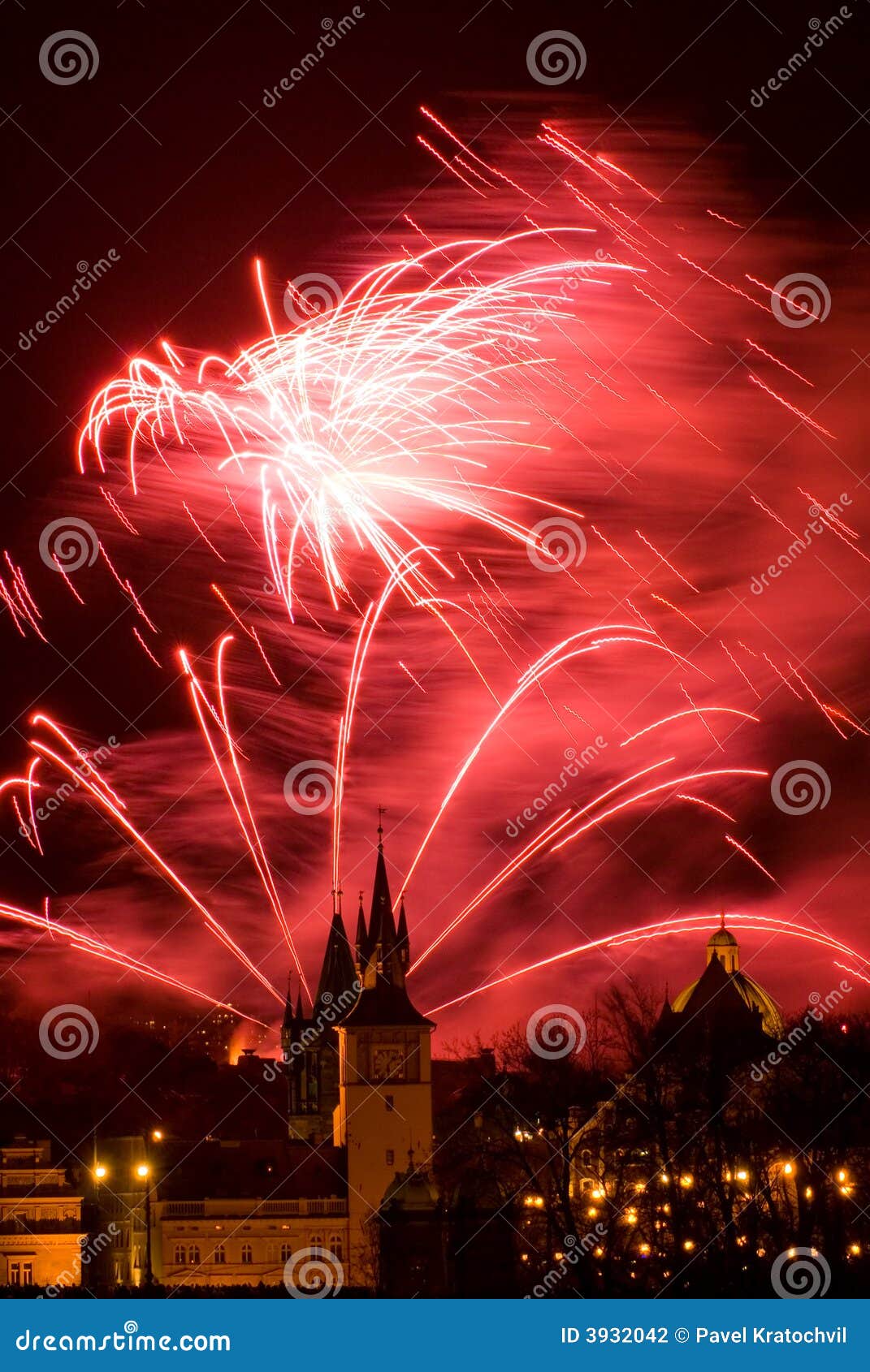 Fireworks stock photo. Image of city, prague, czech, celebration - 3932042
