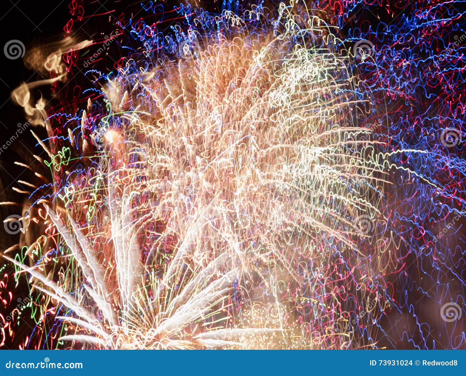 Fireworks Abstract stock photo. Image of fire, america - 73931024