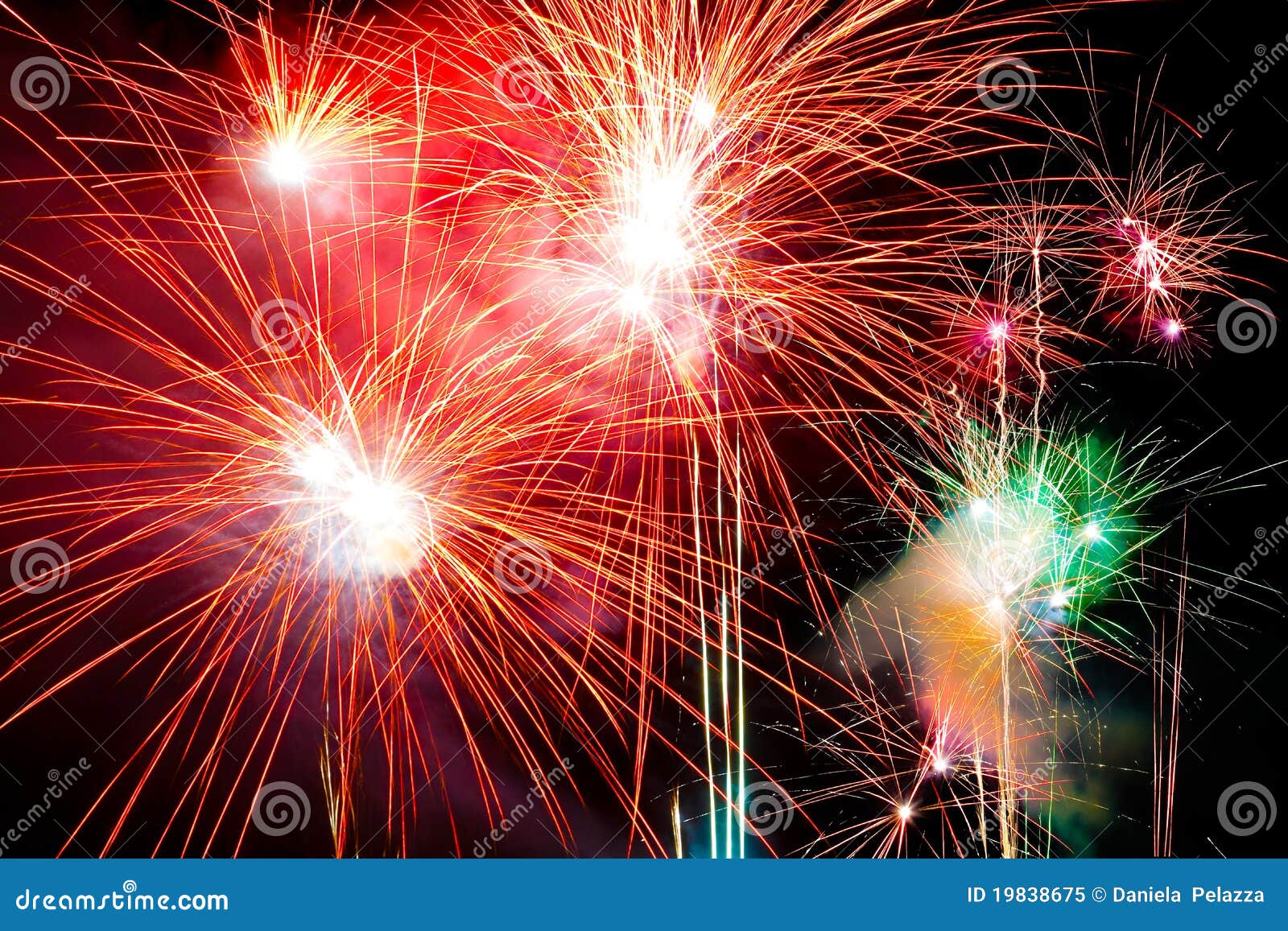 Fireworks Against a Black Sky Stock Image - Image of bright, show: 19838675