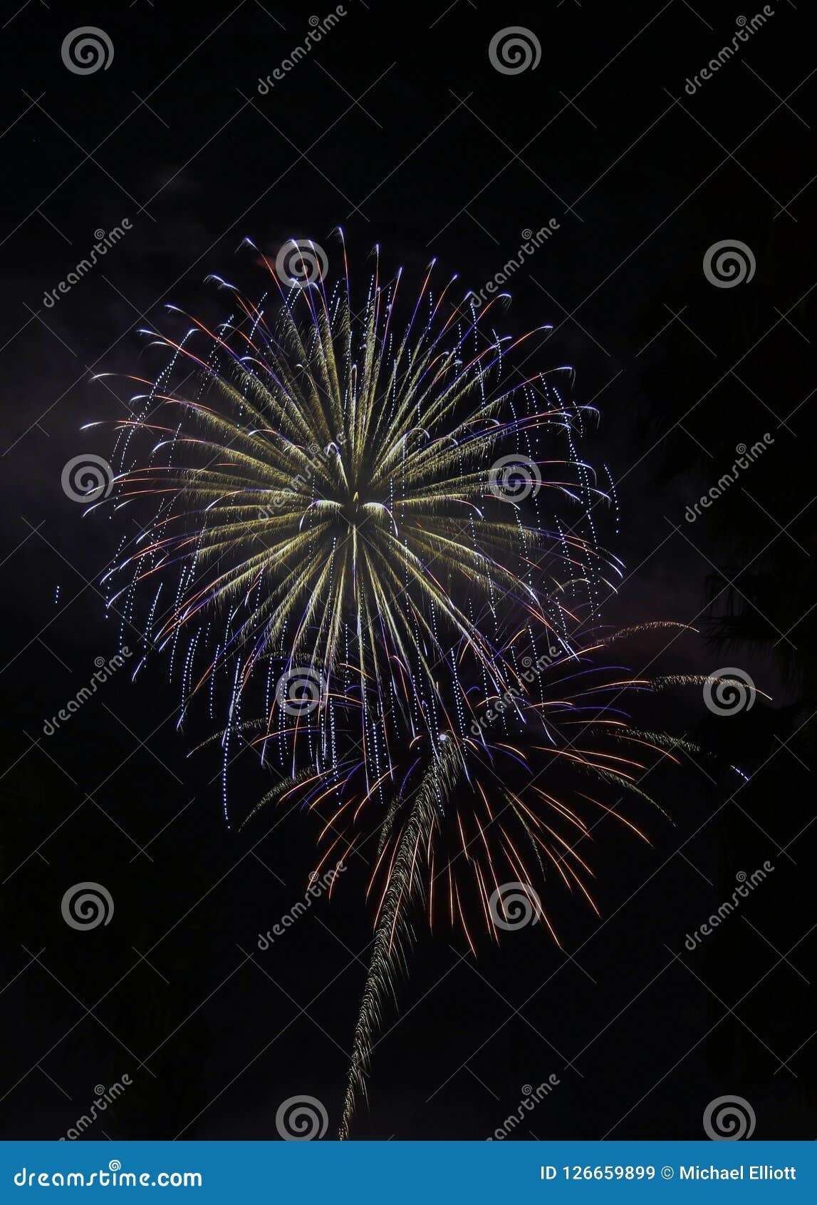 Fireworks Against a Dark Background Stock Image - Image of black ...