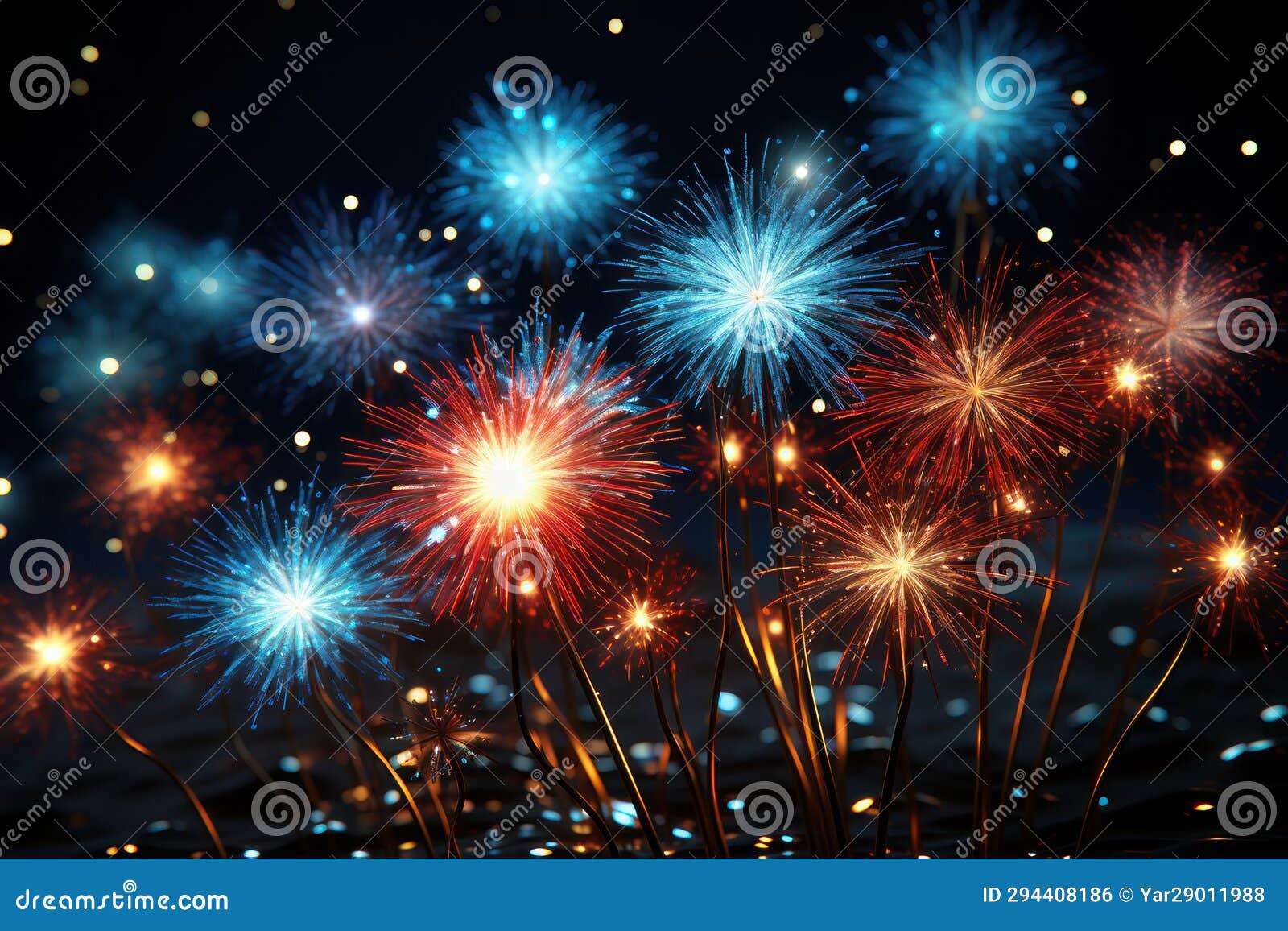 Fireworks. AI generative stock illustration. Illustration of freedom ...