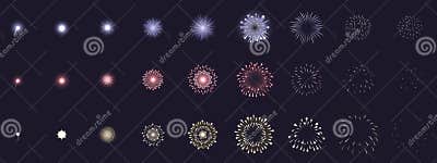 Fireworks Animation. Animated Firework Explosion Frames, Party ...