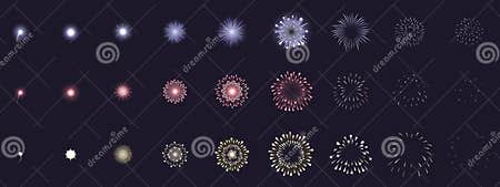 Fireworks Animation. Animated Firework Explosion Frames, Party ...
