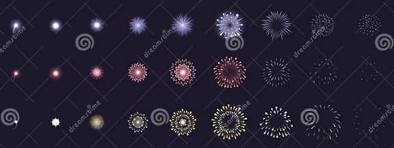Fireworks Animation. Animated Firework Explosion Frames, Party ...