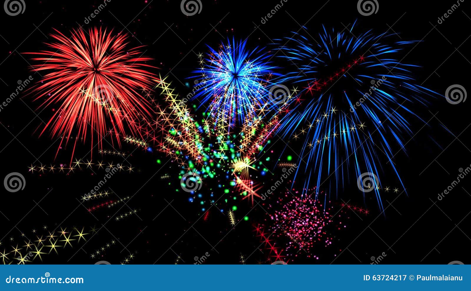 Animated Fireworks Background