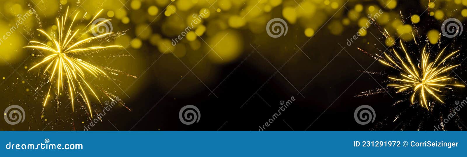 Fireworks Background Banner Panorama Colorful Festive Firework With
