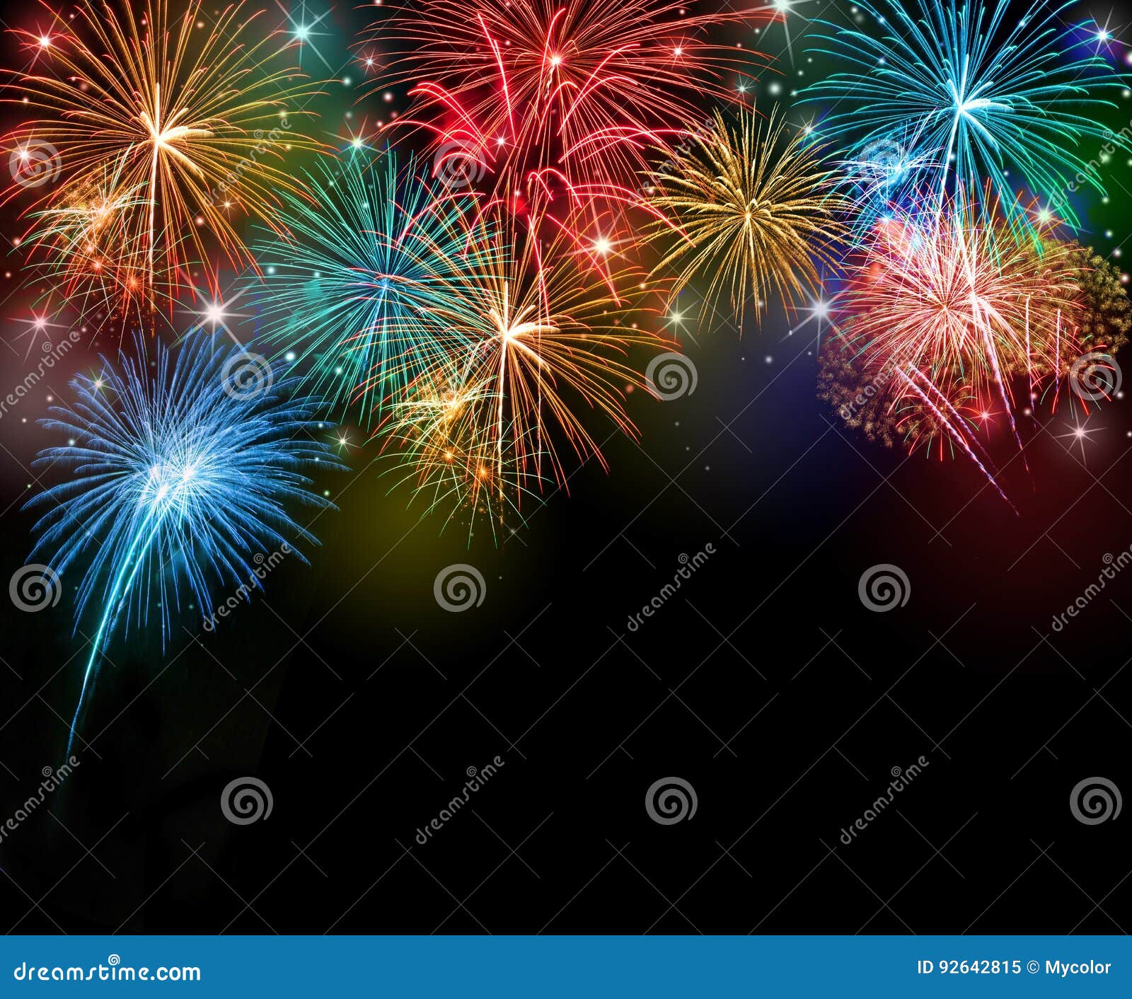 Fireworks background stock image. Image of night, celebration - 92642815