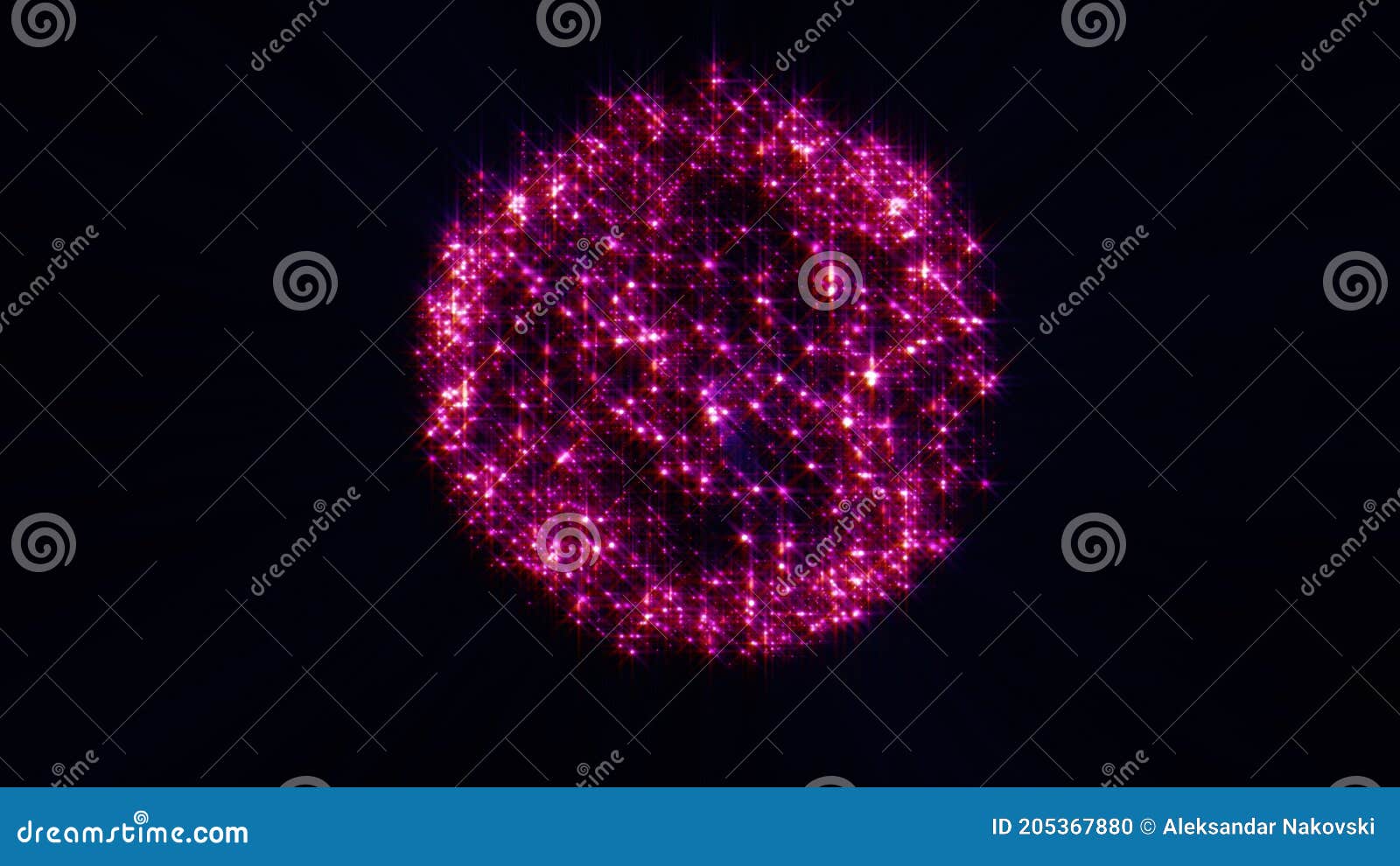 Fireworks Ball Explosion, Abstract Light 3d Render Stock Illustration ...