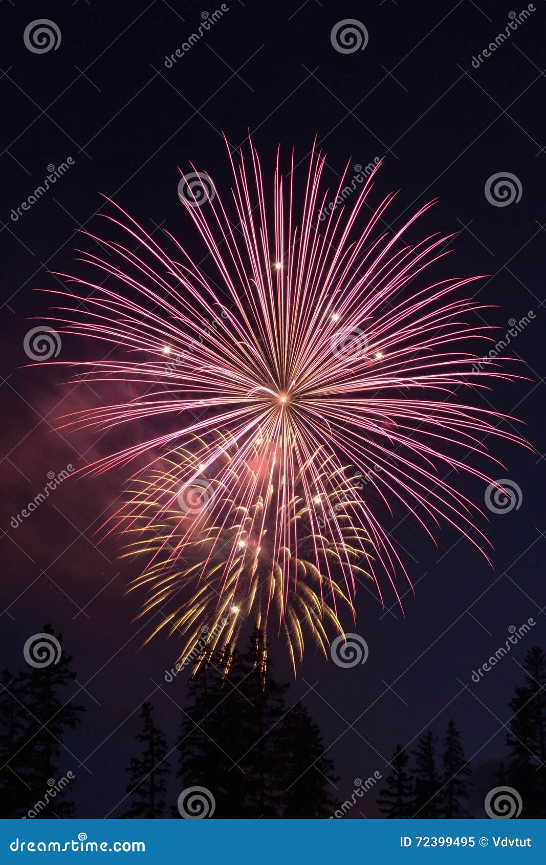 Fireworks in Banff stock image. Image of black, national - 72399495