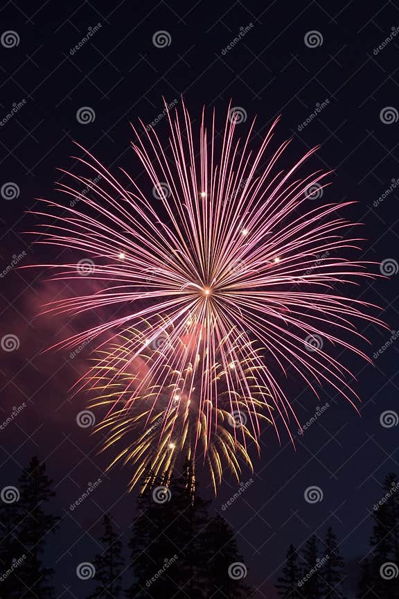 Fireworks in Banff stock image. Image of canada, background - 72603093