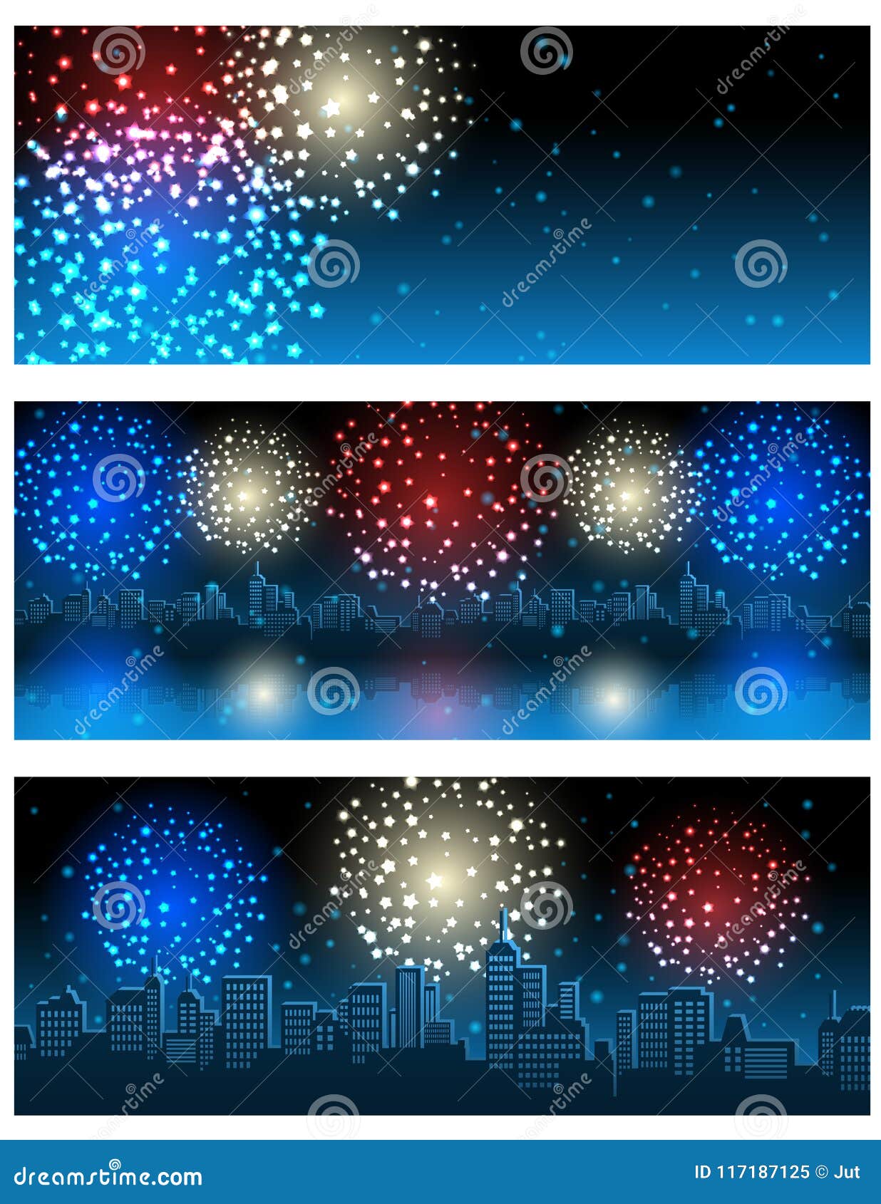 Fireworks banners stock vector. Illustration of happy - 117187125