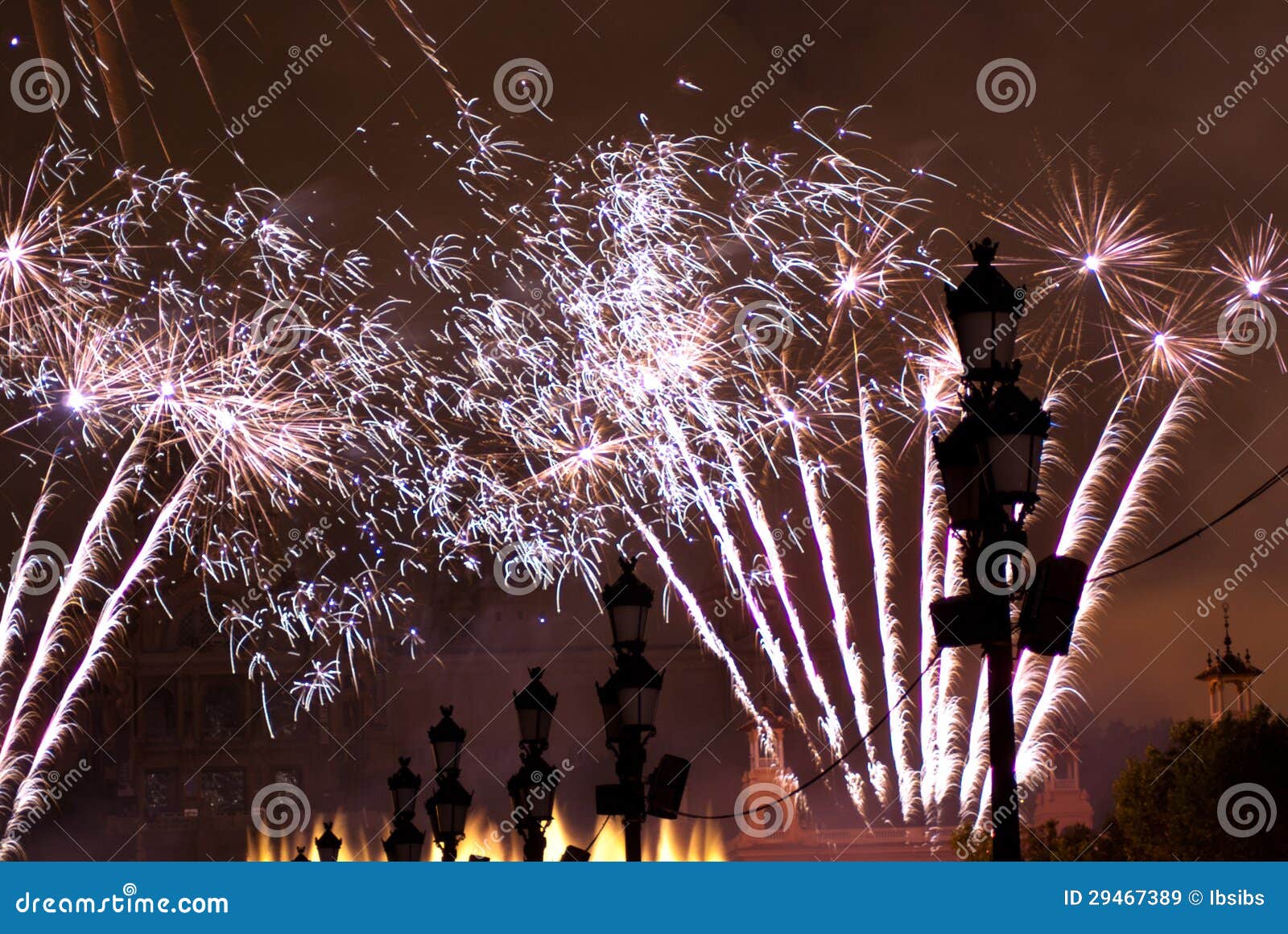 Fireworks in Barcelona Spain Stock Image - Image of crack, beautiful ...