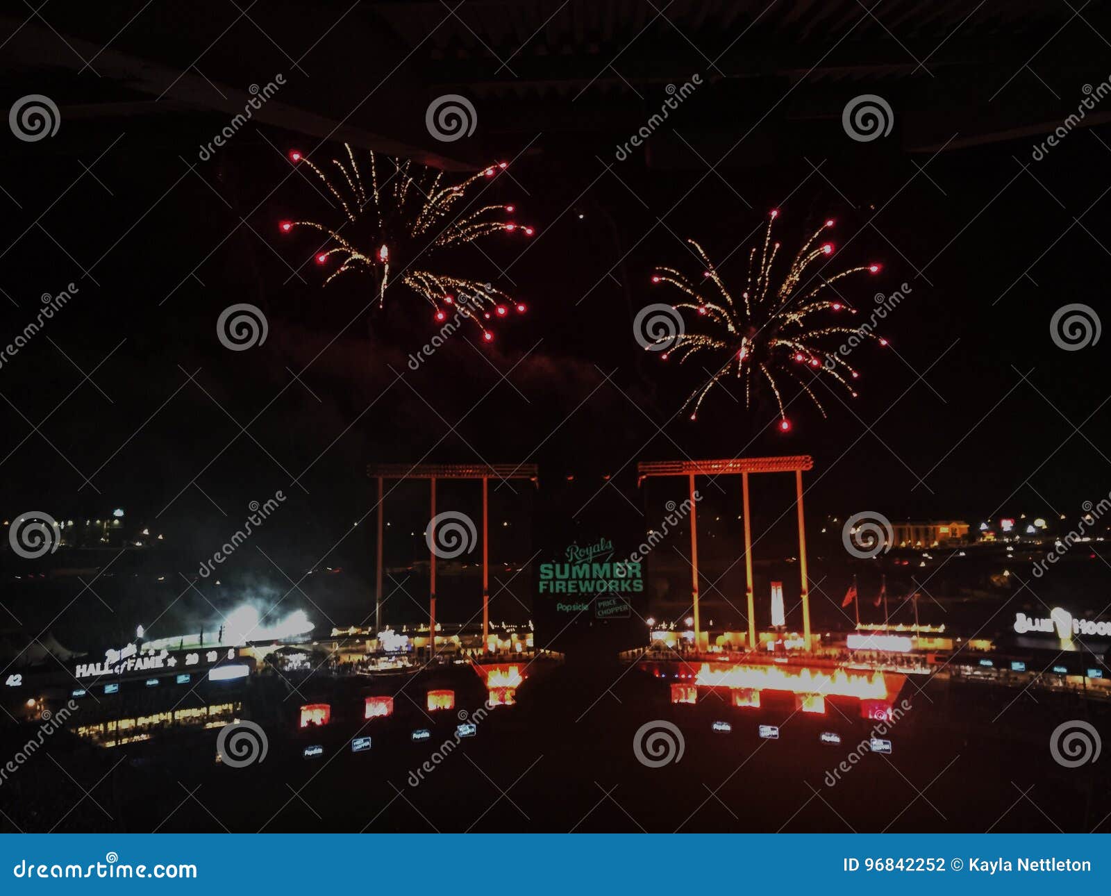 Fireworks at a Royals Baseball Game in Kansas City Editorial ...