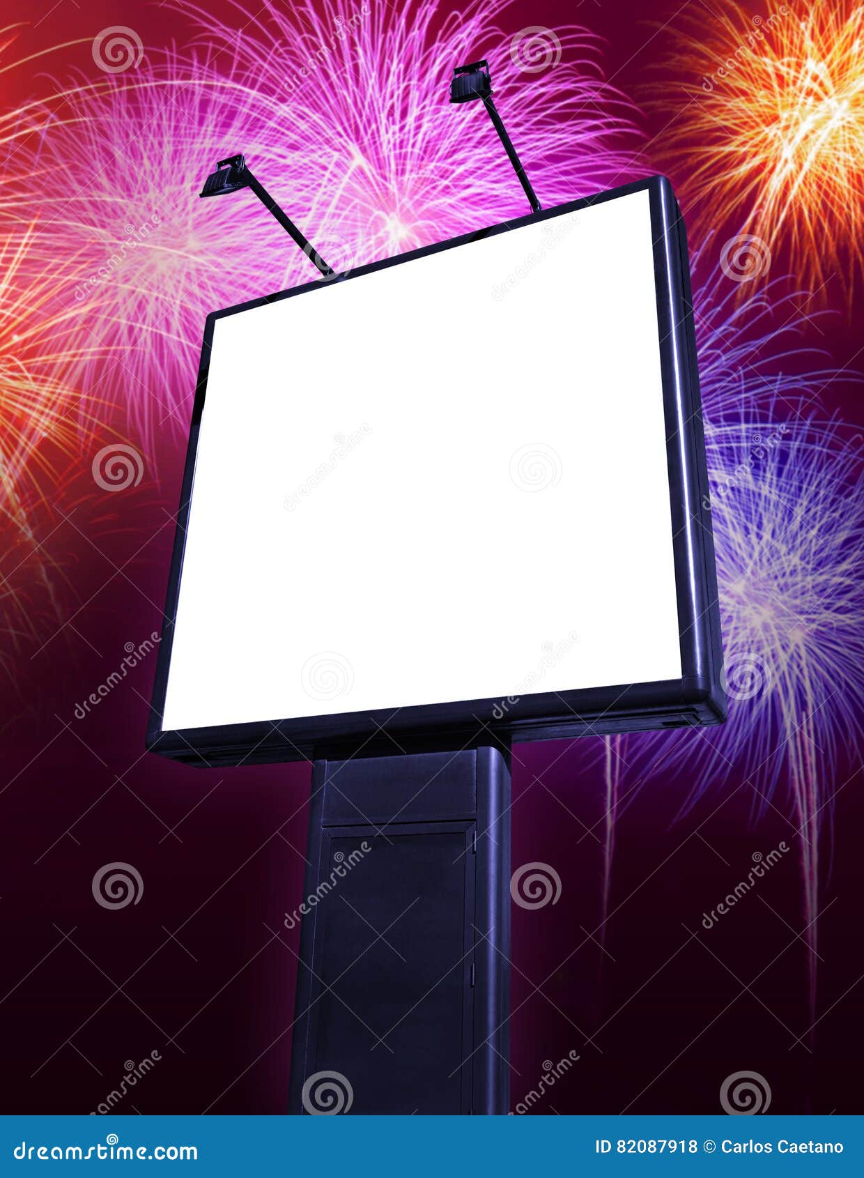 Fireworks billboard stock photo. Image of commercial - 82087918