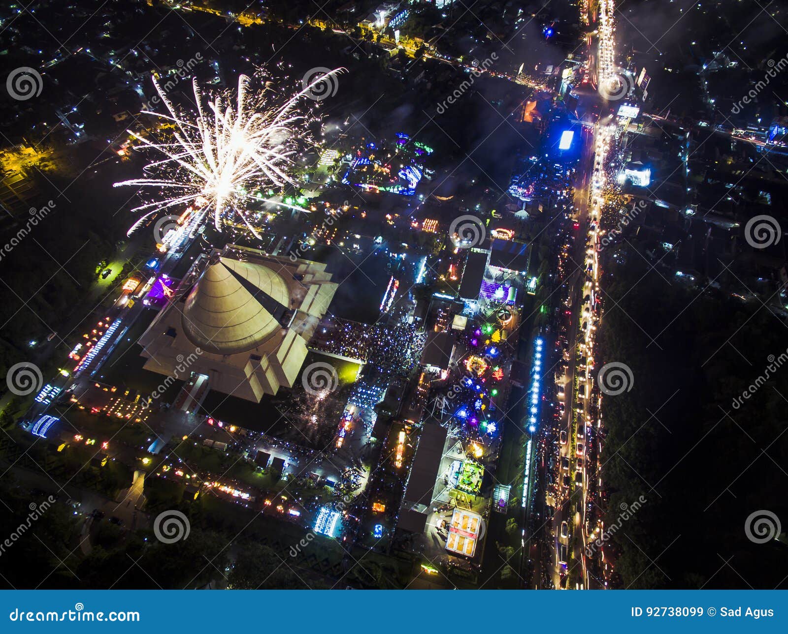 Fireworks bird view stock image. Image of wideangle, longexposure ...