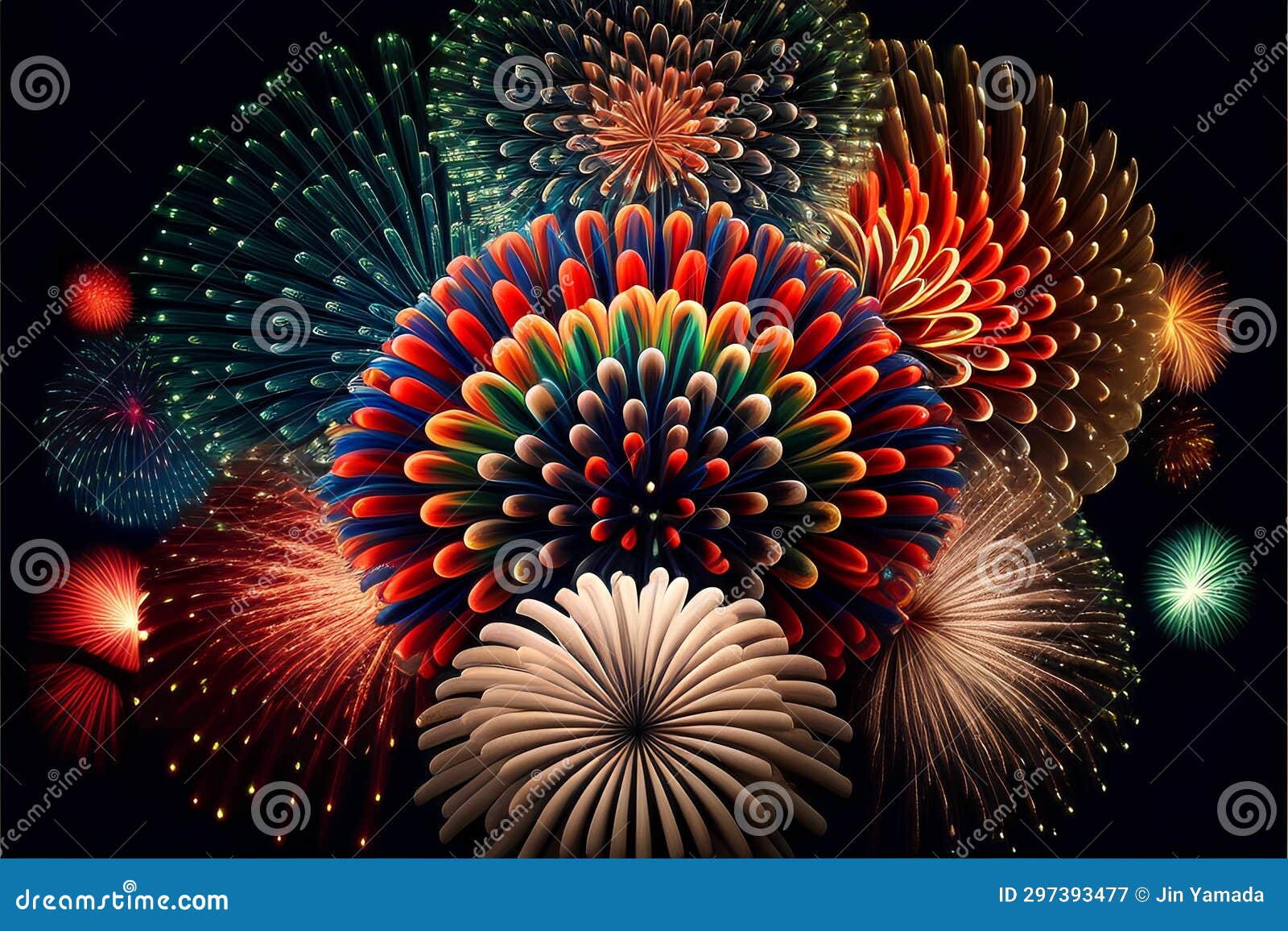 Fireworks on Black Background, Abstract Vector Art Illustration Eps10 ...