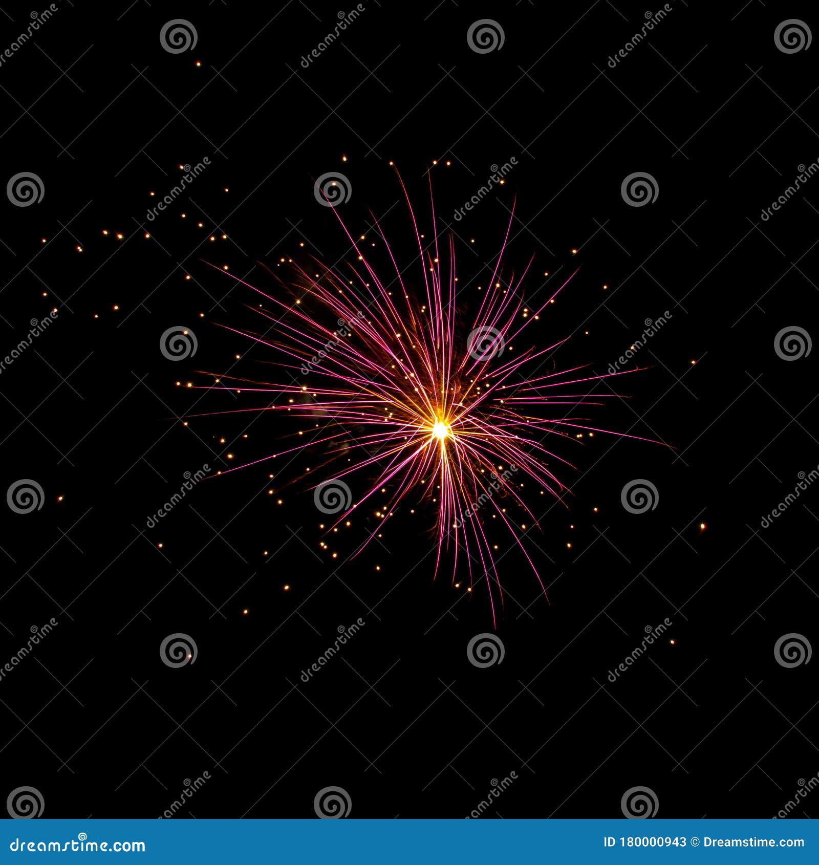 Fireworks on Black Background Stock Image - Image of fourth, background ...