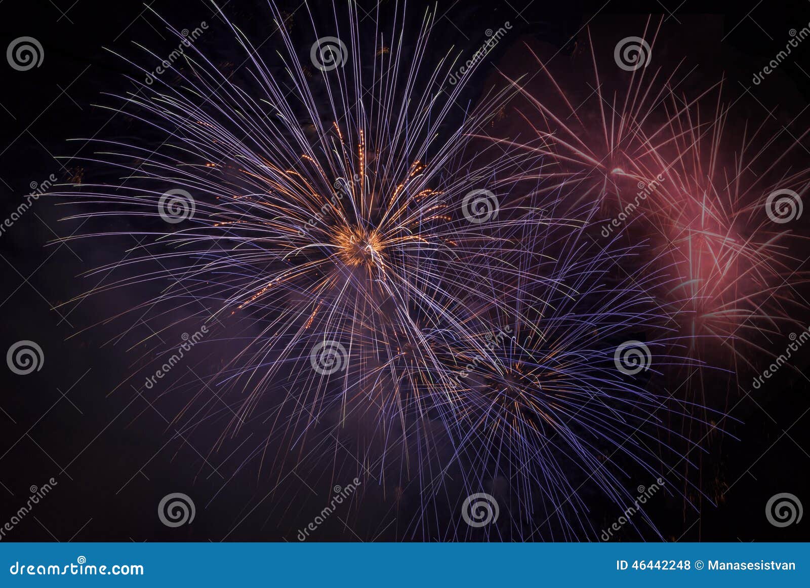 Fireworks on a black sky stock photo. Image of celebrate - 46442248