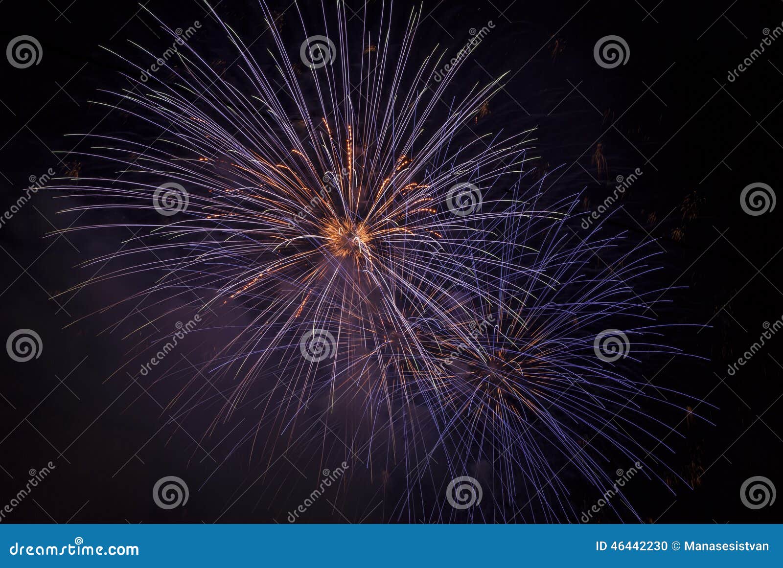 Fireworks on a black sky stock photo. Image of explode - 46442230