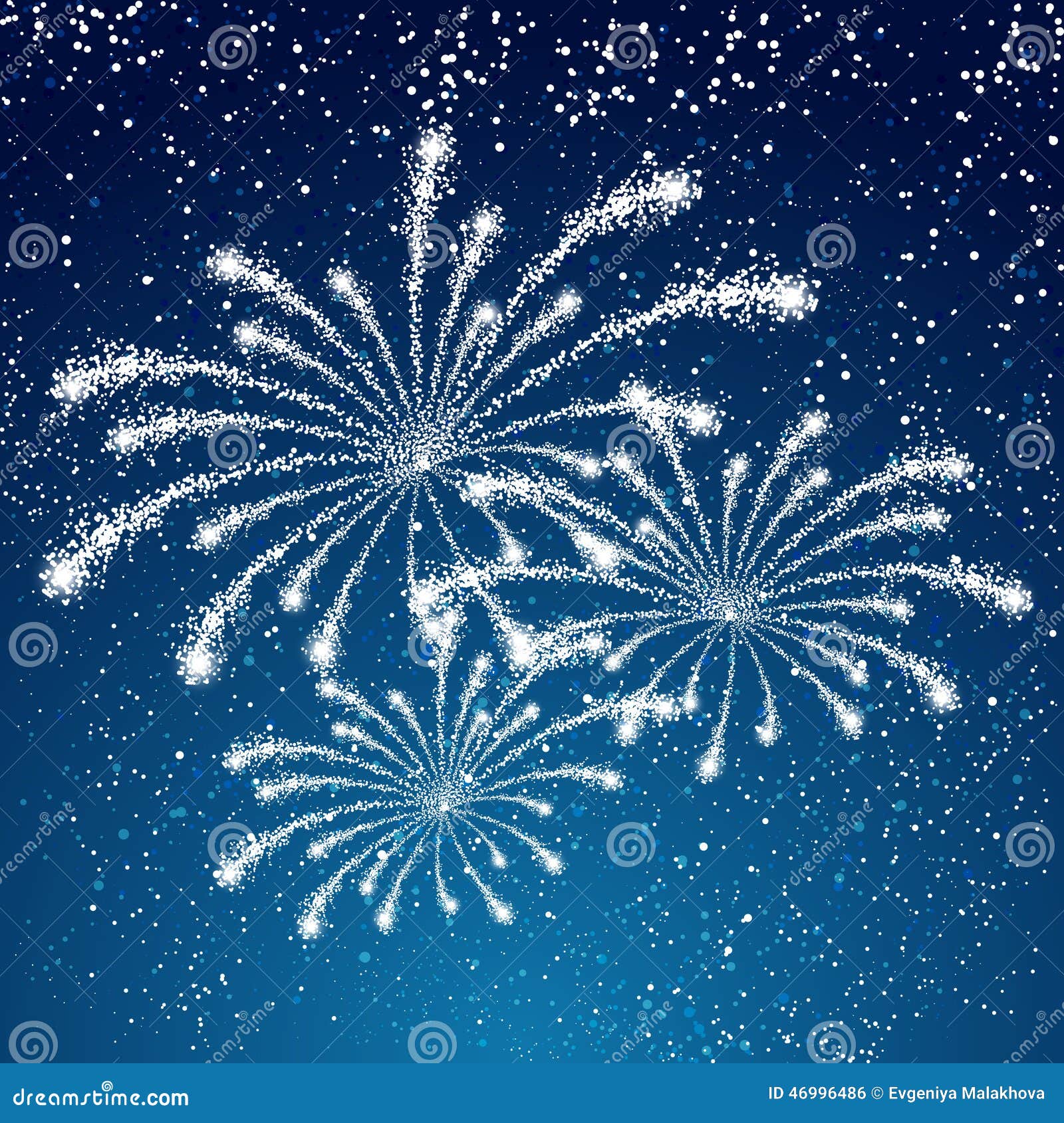 Fireworks on Blue Background Stock Vector - Illustration of decoration ...