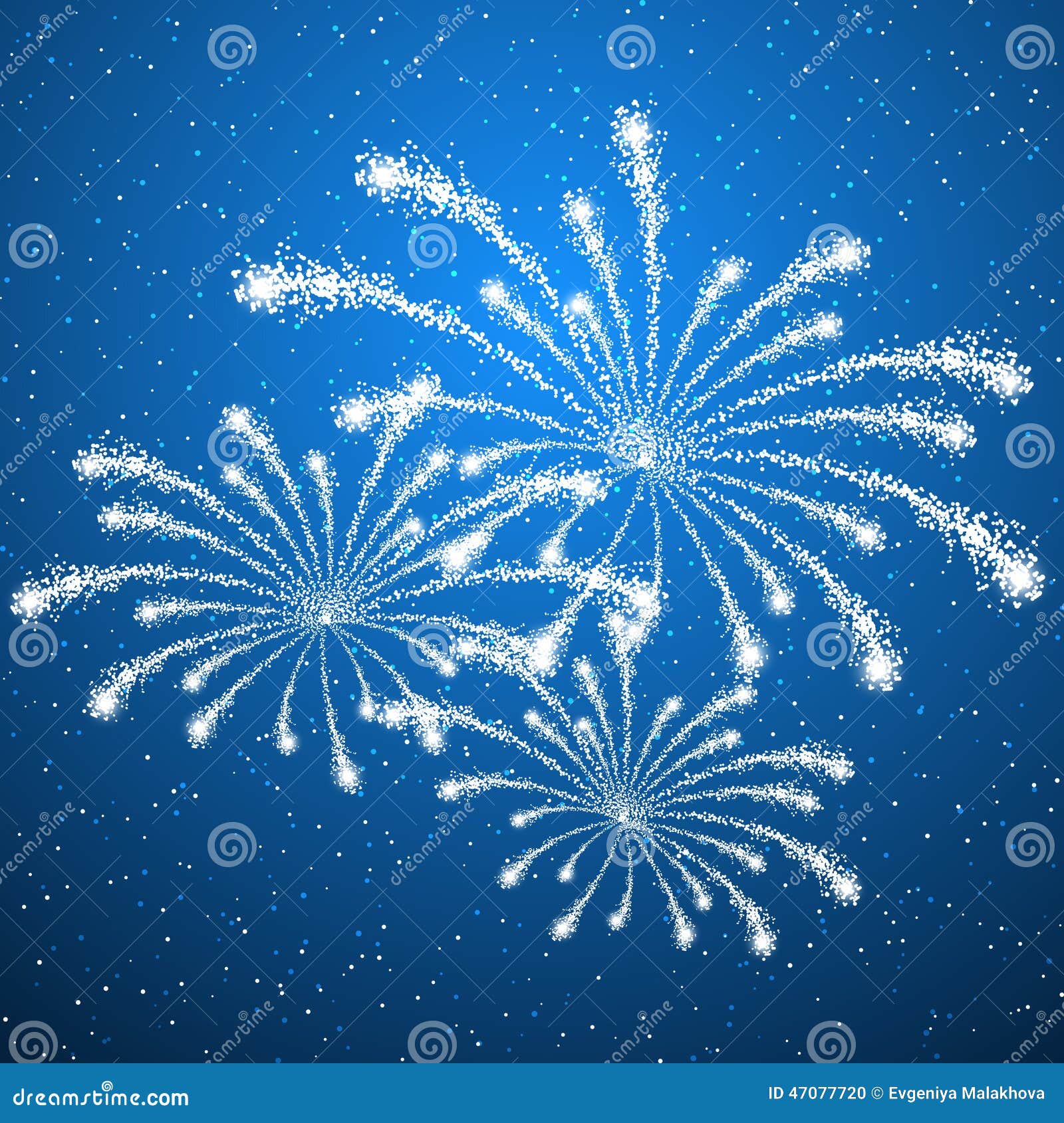 Fireworks on Blue Background Stock Vector - Illustration of illuminated ...