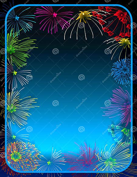 Fireworks border stock illustration. Illustration of flashing - 370819