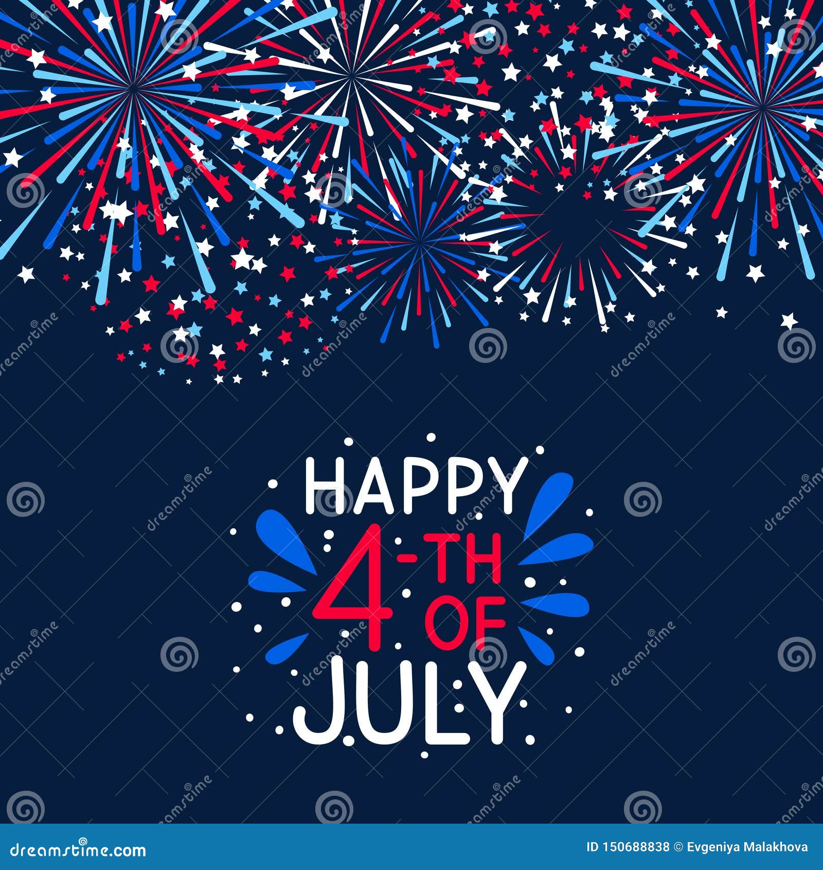 Fireworks Border for Independence Day Stock Vector - Illustration of ...
