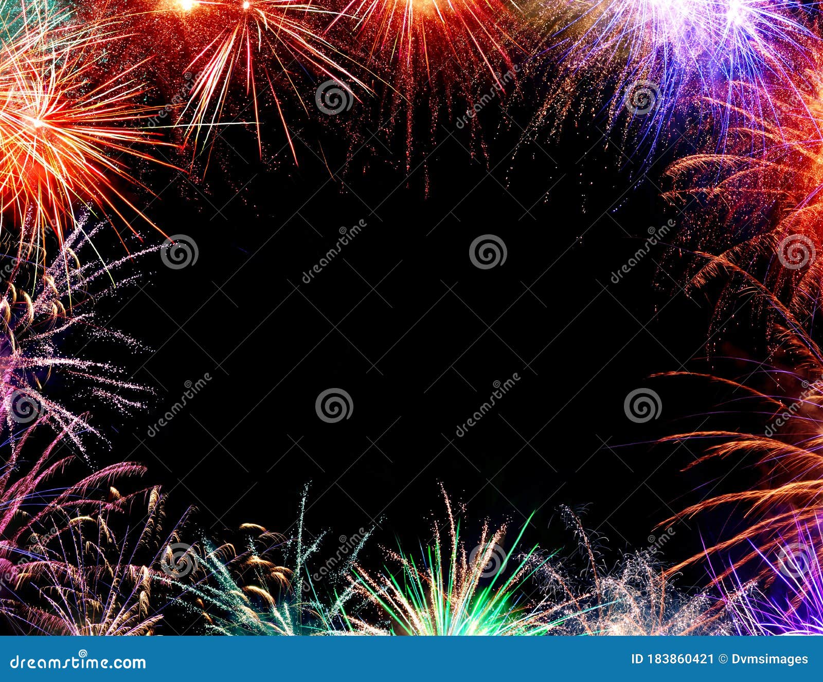 Fireworks Border Royalty-Free Stock Image | CartoonDealer.com #61563460