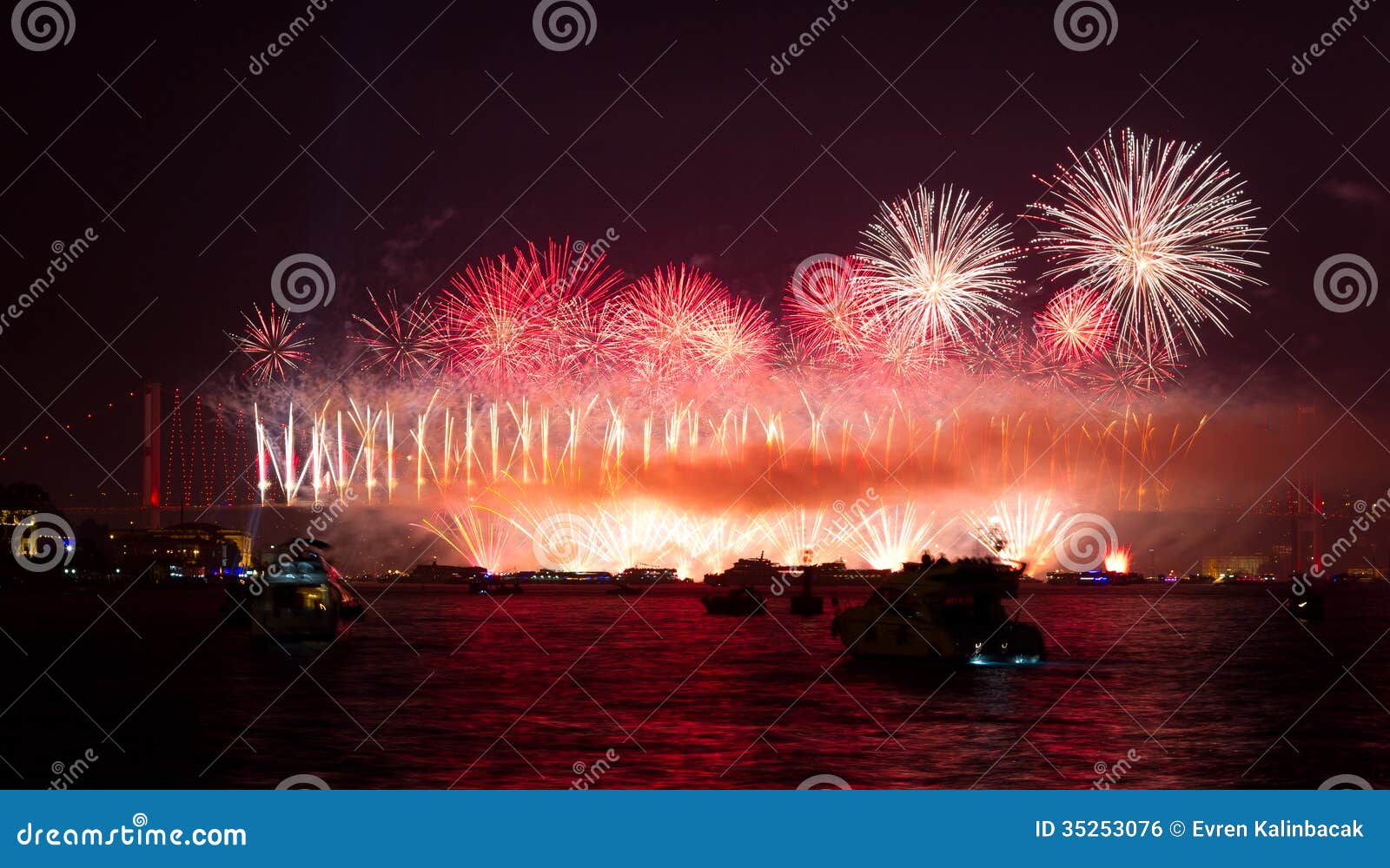 Fireworks stock photo. Image of explosion, night, cumhuriyet - 35253076