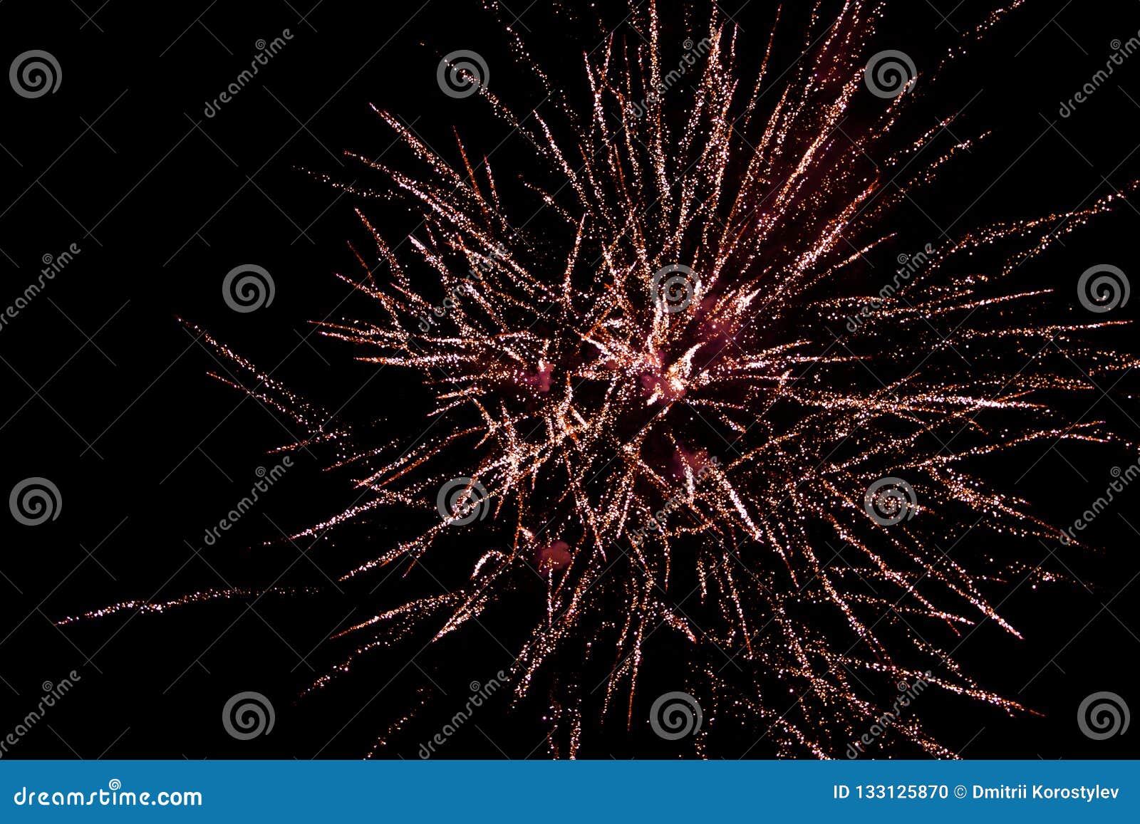 Fireworks Break in the Black Sky, Salute Stock Photo - Image of ...