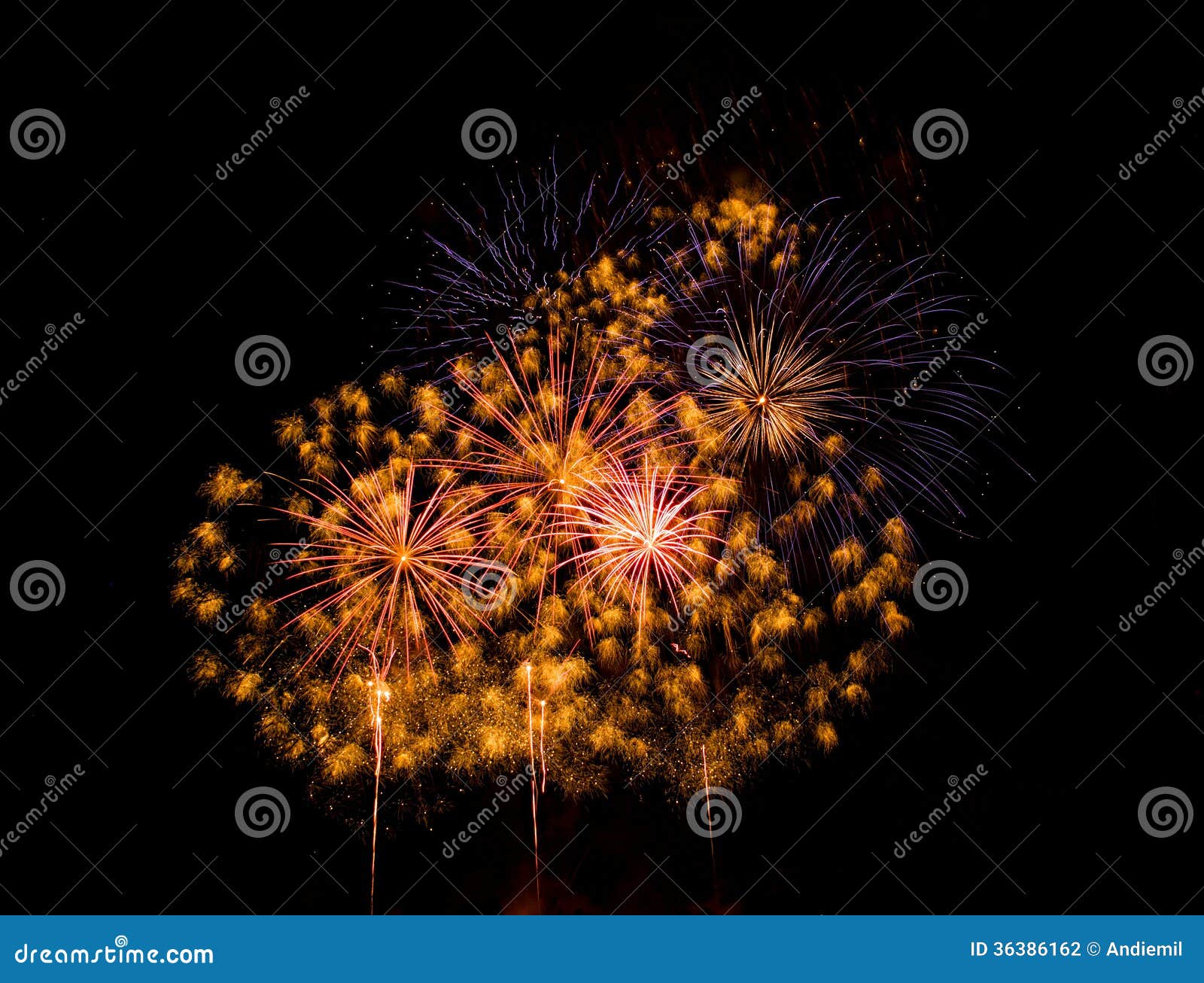Fireworks stock photo. Image of glow, holiday, colours - 36386162