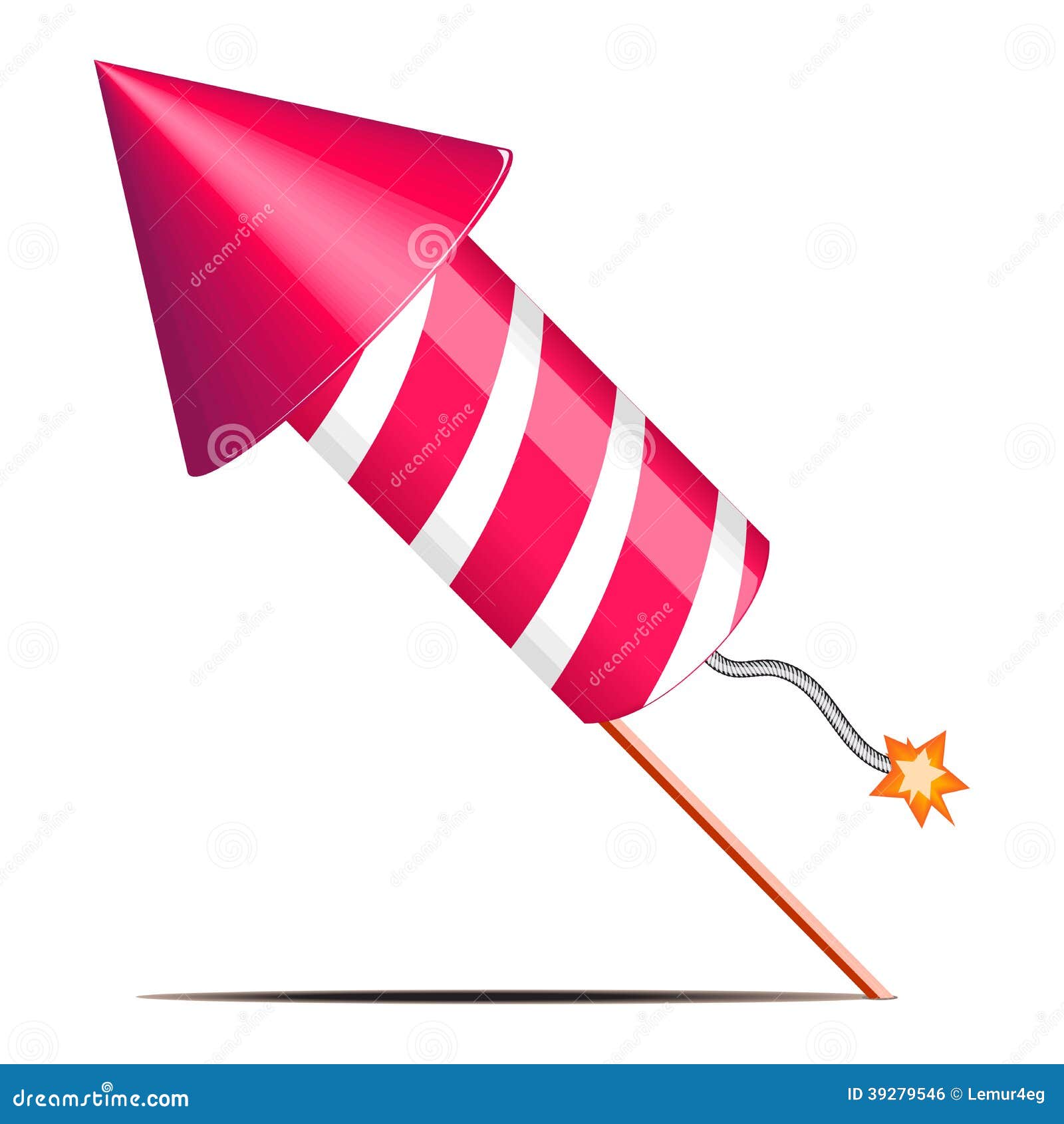 Fireworks with a Burning Wick Stock Illustration - Illustration of ...