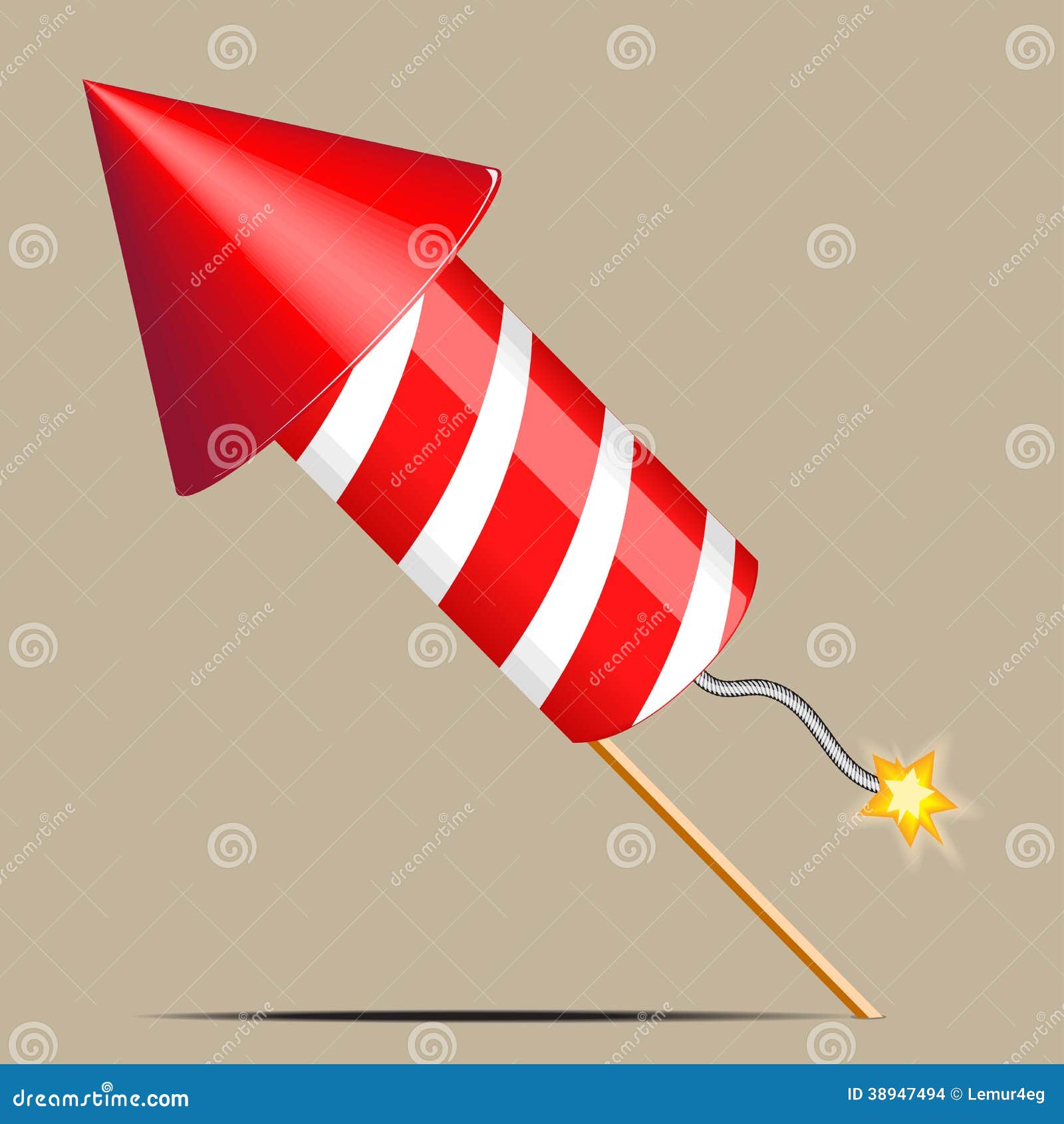 Fireworks with a Burning Wick Stock Vector - Illustration of ...