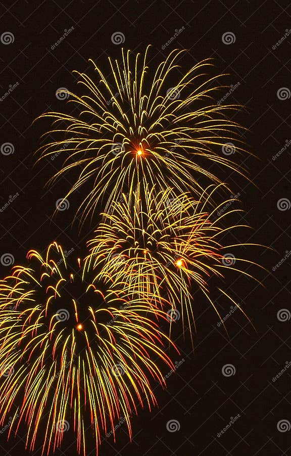 Fireworks burst stock photo. Image of yellow, streamer, night - 2590
