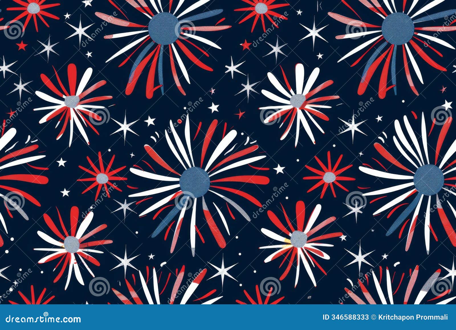 Fireworks are Bursting in the Night Sky. the Pattern is Seamless and ...