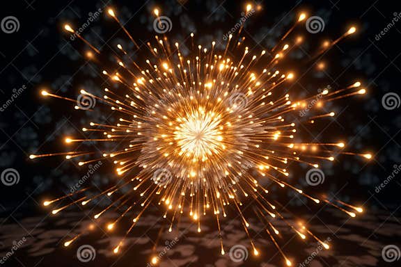 Fireworks Bursting in a Radial Pattern Creating Stock Illustration ...