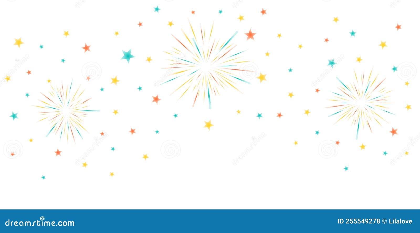 Fireworks Bursting with Retro Colors Border, Frame Stock Vector ...