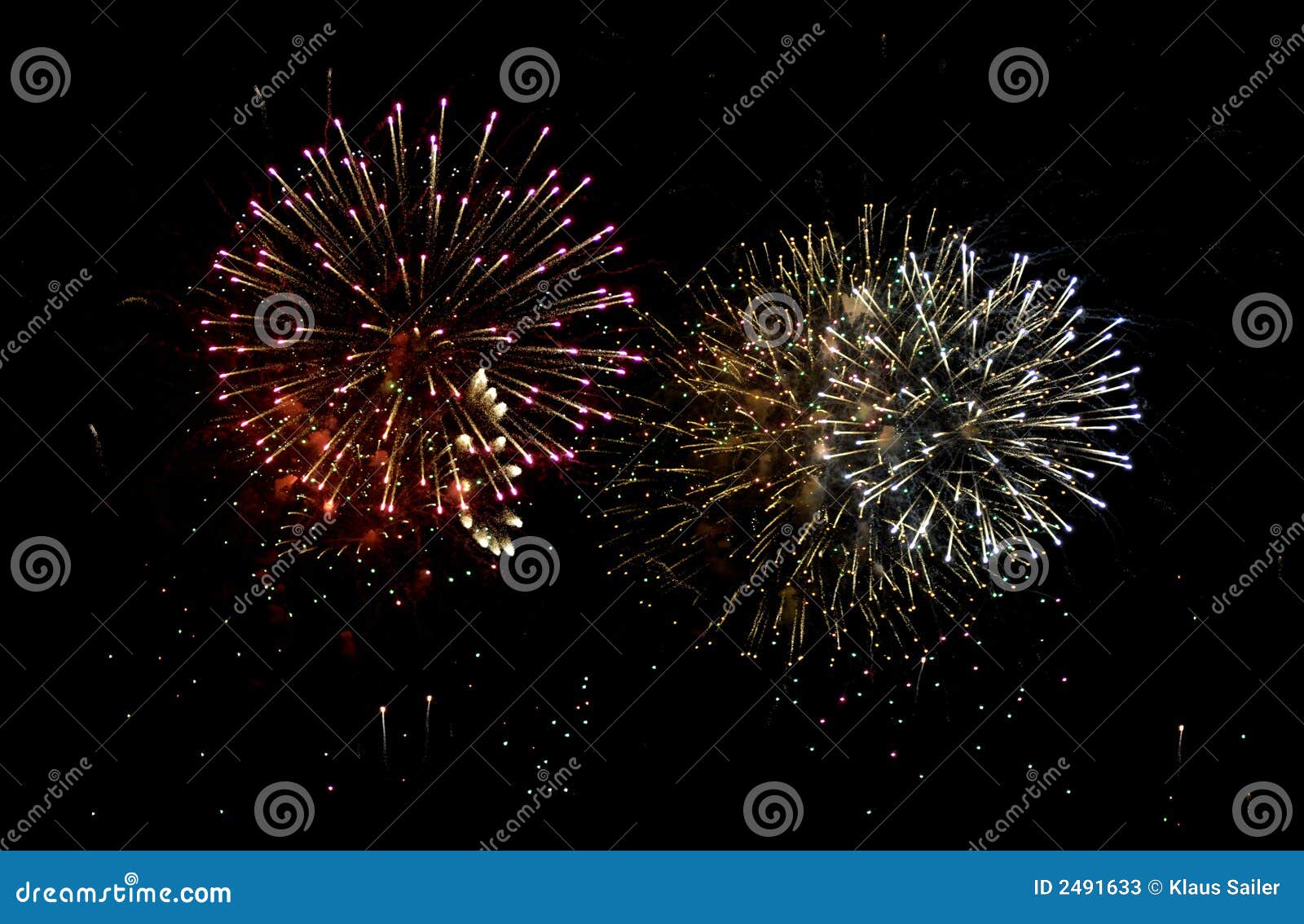 Fireworks Bursts stock image. Image of year, gold, festival - 2491633