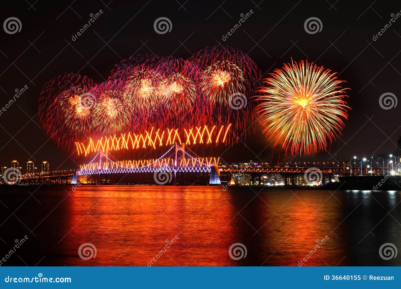 Fireworks at Busan stock image. Image of fantastic, beautiful - 36640155