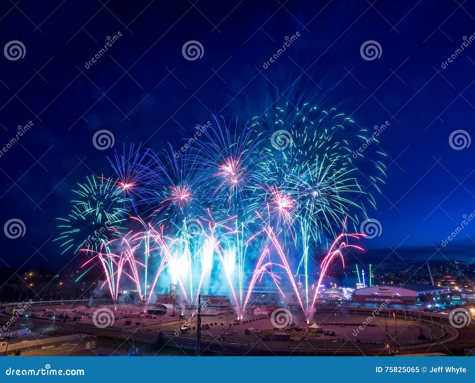 Fireworks at the the Calgary Stampede Editorial Image - Image of flame ...