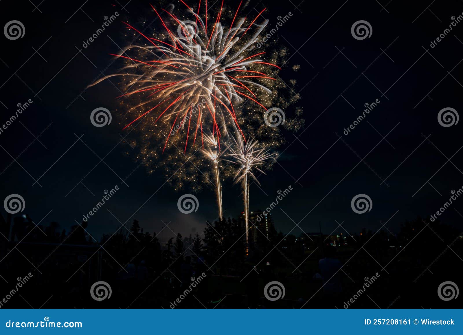 Fireworks during the Canada Day in Edmonton Stock Image - Image of ...