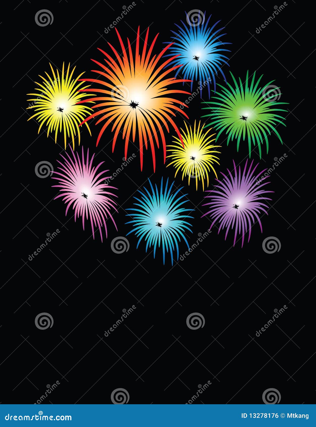Fireworks for celebration stock vector. Illustration of show - 13278176