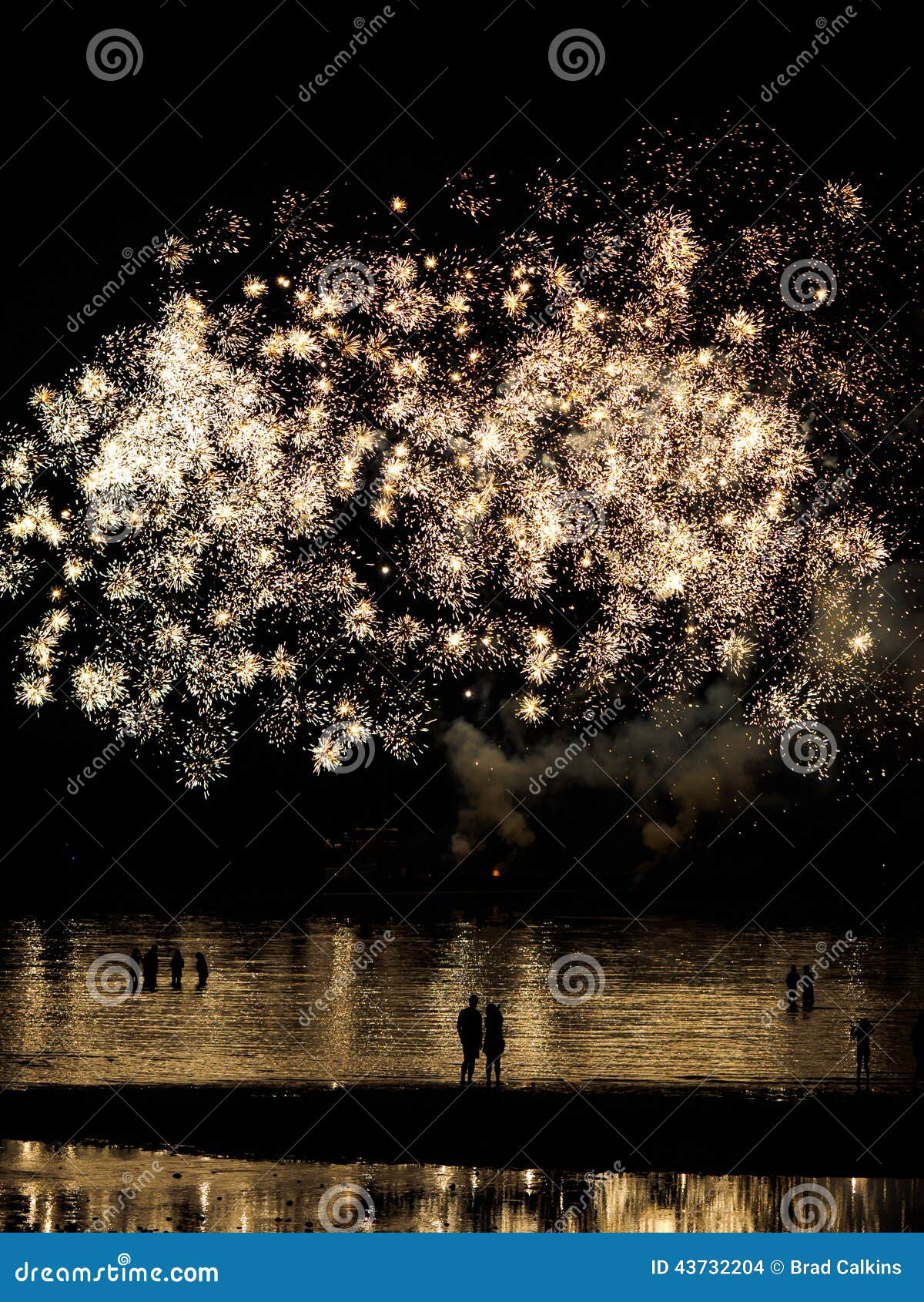 Couple under fireworks stock photo. Image of silhouette - 43732204