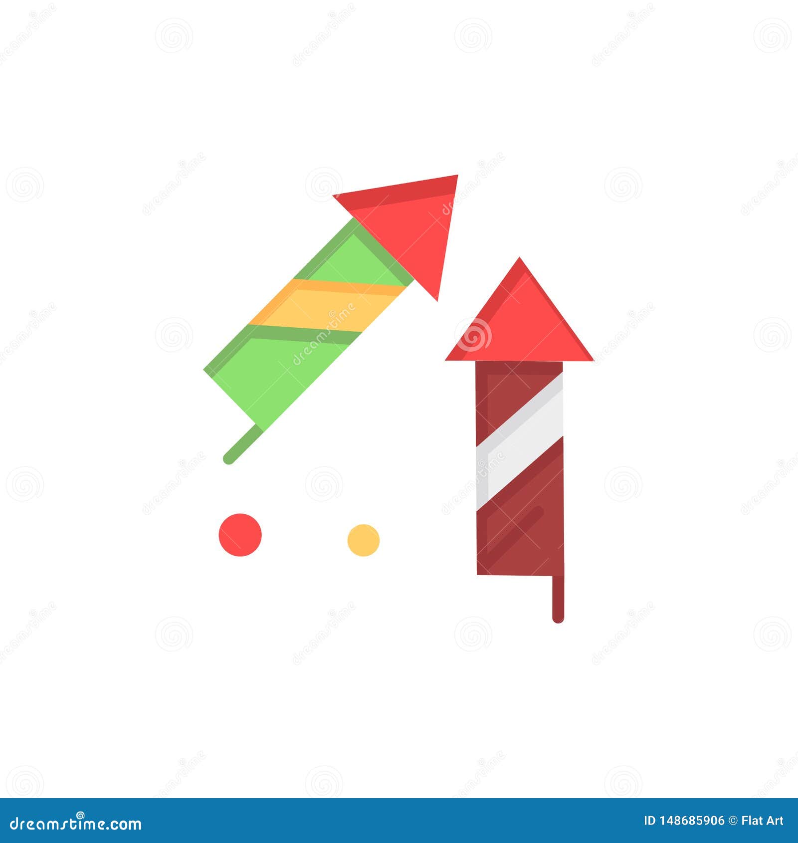 Fireworks, China, Chinese, Firecracker Flat Color Icon. Vector Icon ...