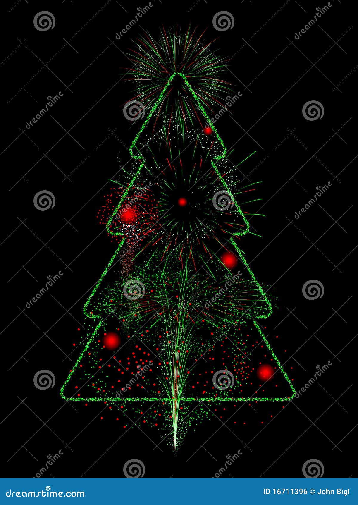 Fireworks Christmas tree stock vector. Illustration of xmas - 16711396