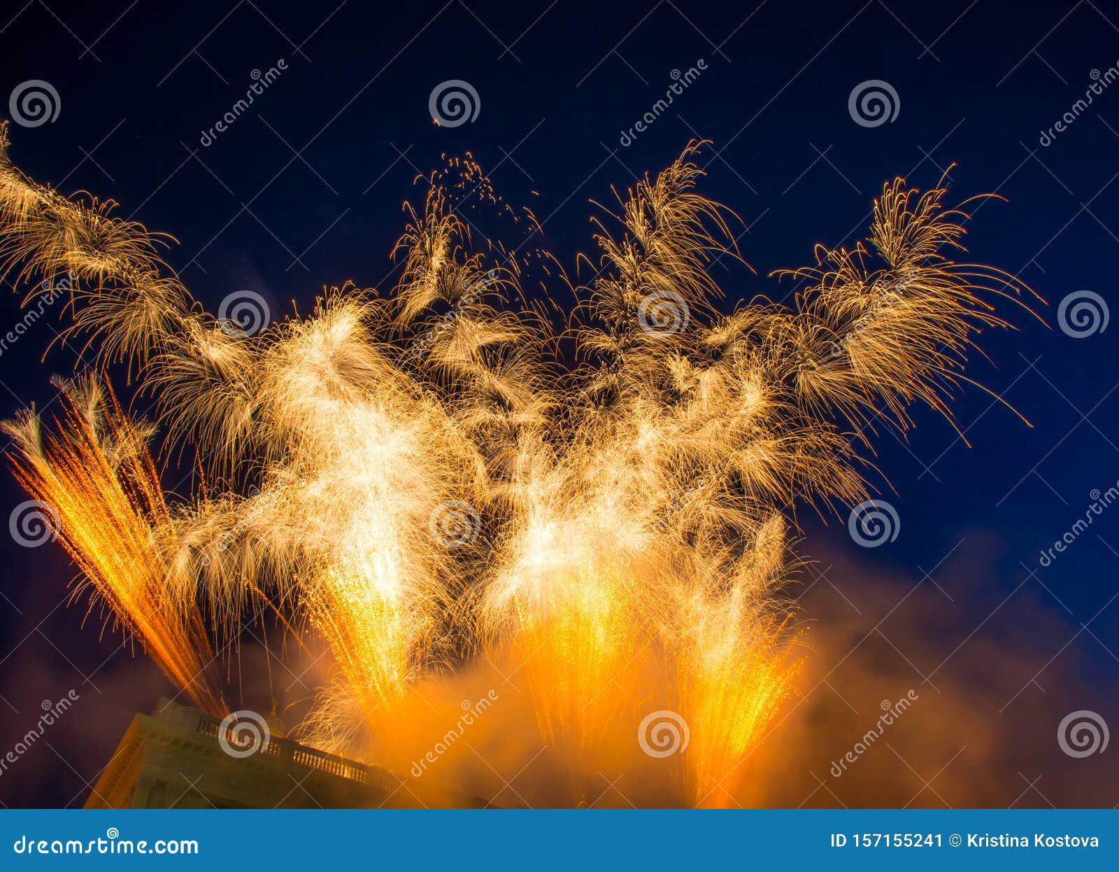 Fireworks in the Sky Colorful Magical Festive Rays Stock Image - Image ...
