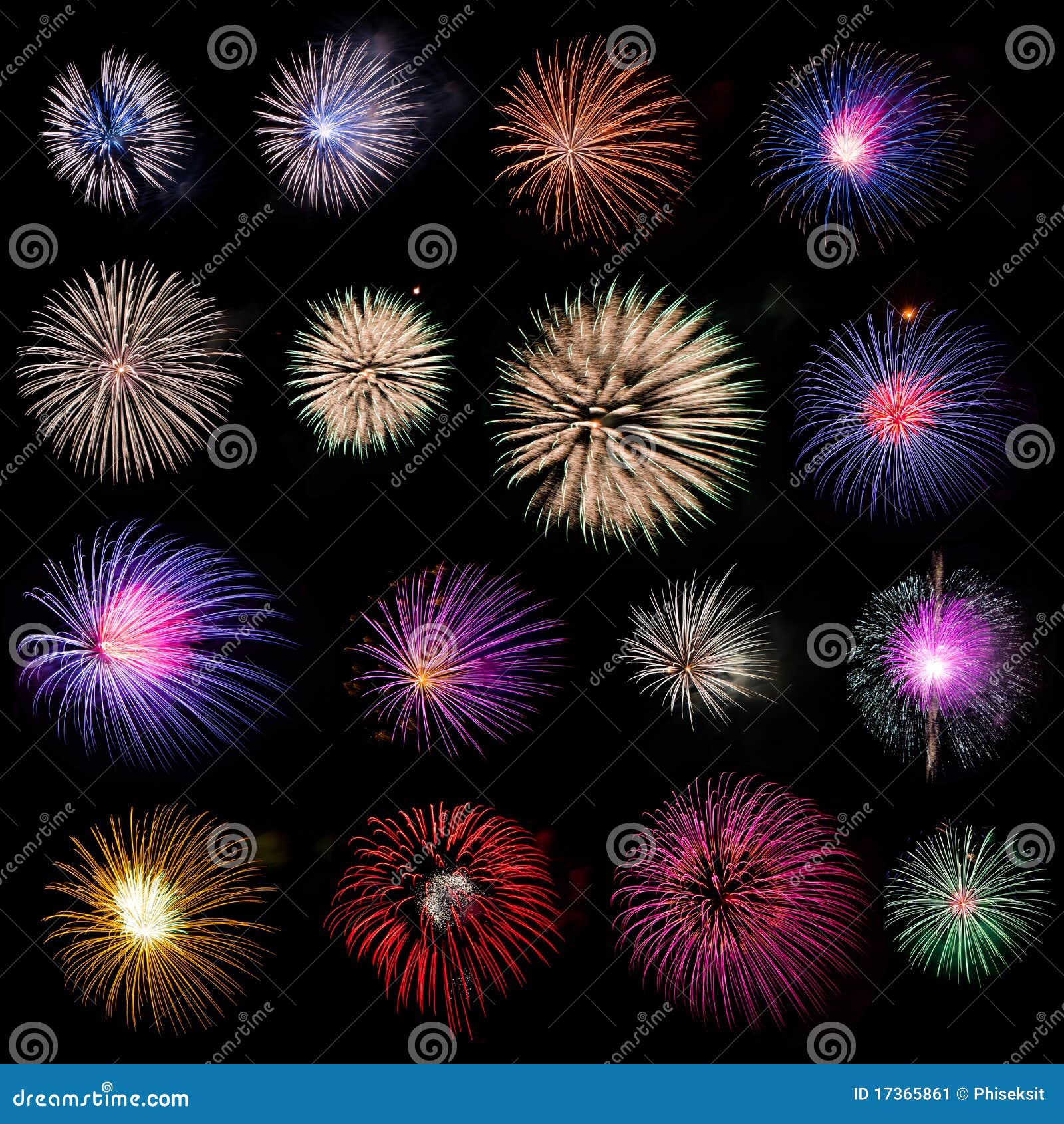 Fireworks collection stock image. Image of festive, festival - 17365861