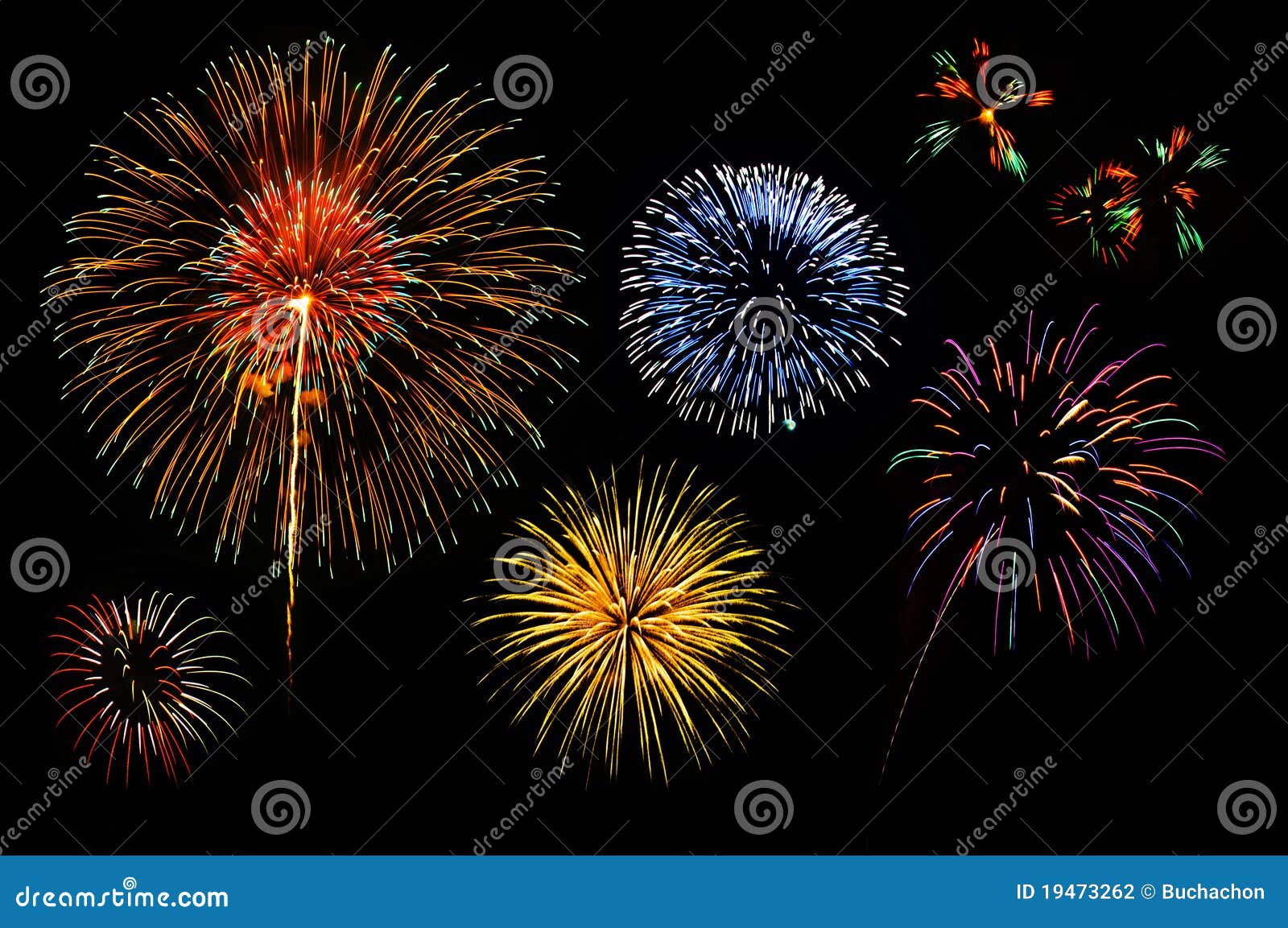 Fireworks collection stock photo. Image of rockets, magic - 19473262