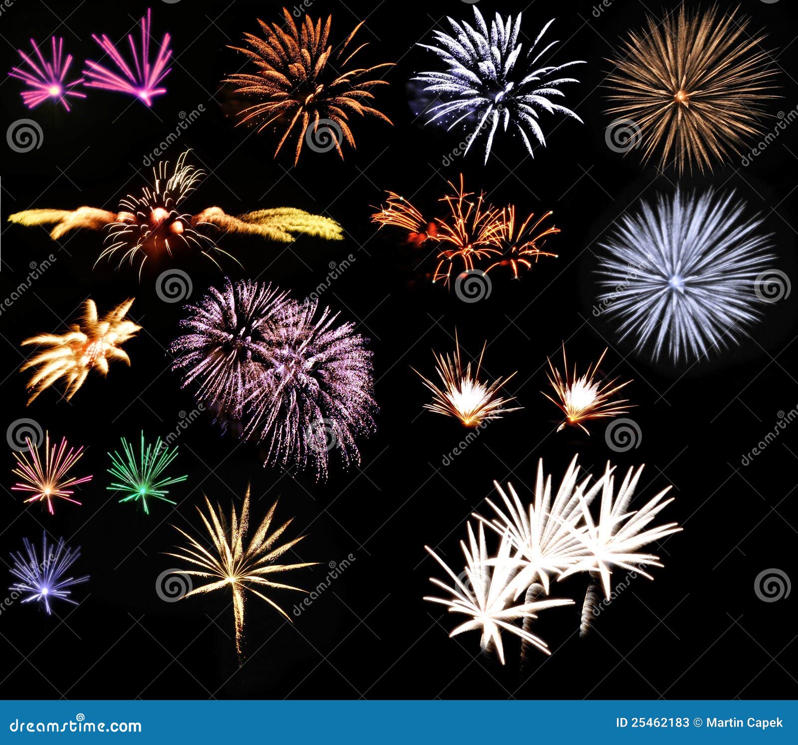 Fireworks collection stock image. Image of anniversary - 25462183
